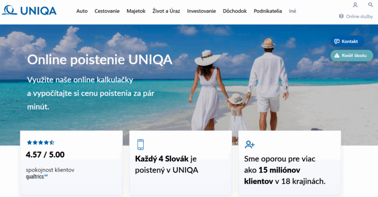 Poisťovňa Uniqa - poistenie, E-podateľňa, kontakt