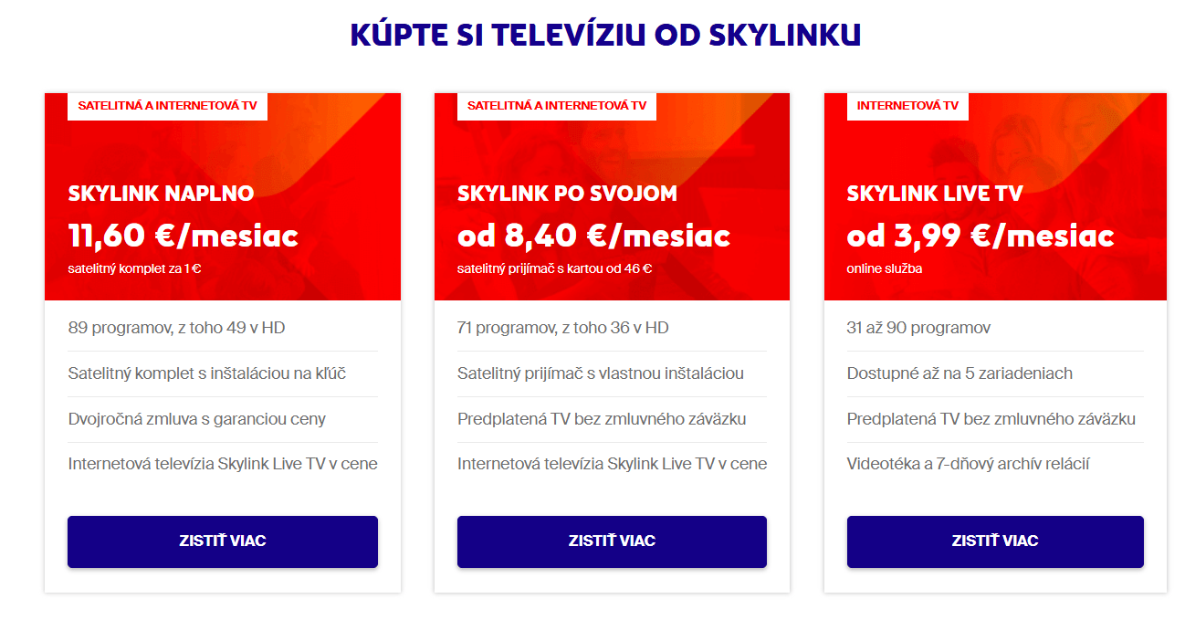 Skylink - ponuka balíčkov satelitnej televízie, cena, recenzie - iFinancie.sk